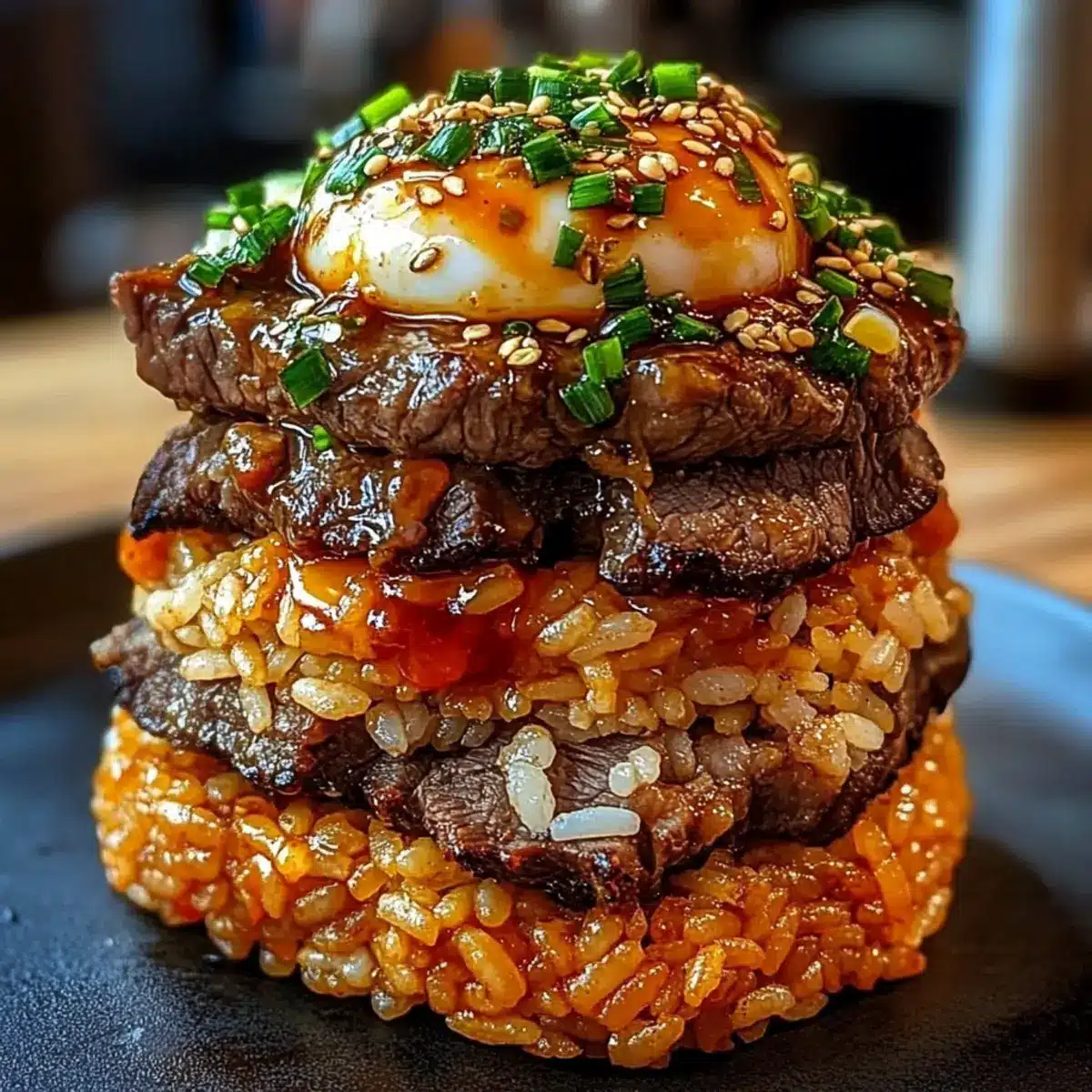 Irresistibly Easy Korean BBQ Beef Rice Stack Recipe You’ll Love - Tasty ...