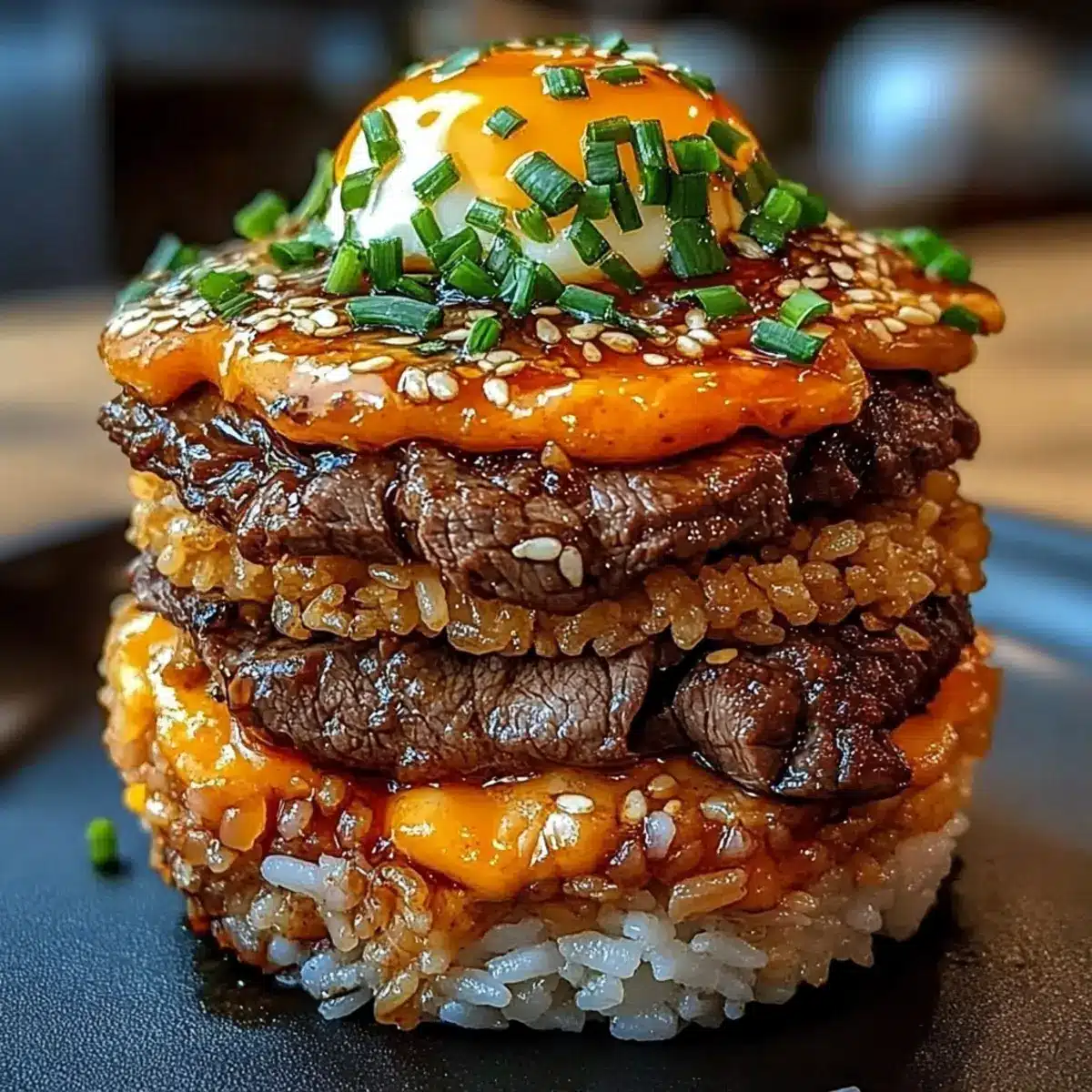Irresistibly Easy Korean BBQ Beef Rice Stack Recipe You’ll Love - Tasty ...